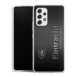 DeinDesign Galaxy A53 5G Handy Silikon H&uuml;lle Case wei&szlig; Handyh&uuml;lle Official Licensed Product Eintracht Braunschweig Logo Silikon Case