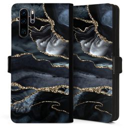 DeinDesign Huawei P30 Pro Handy Klapph&uuml;lle Handyh&uuml;lle aus Kunst Leder schwarz Flip Case Marble Trends Glitzer Sideflip mit langer Lasche