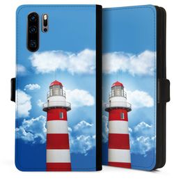 DeinDesign Huawei P30 Pro Handy Klapph&uuml;lle Handyh&uuml;lle aus Kunst Leder schwarz Flip Case Cloud Lighthouse Sky Sideflip mit langer Lasche