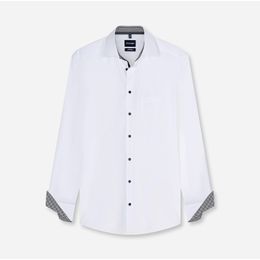 OLYMP Herren Langarmhemd "Luxor"wei&szlig;, Gr. 41, Web, Obermaterial: 100% Baumwolle, Hemden, Businesshemd, New-Kentkragen, Modern Fit, verl&auml;ngerter Arm
