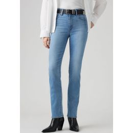 Levi's LEVI'S Damen Slim-fit-Jeans "722 HIGH RISE SLIM"true blau mid, Gr. 28, unifarben, Denim/Jeans, Obermaterial: 51% Baumwolle, 37% Lyocell, 7%
