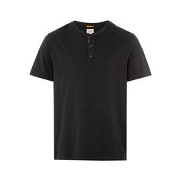 Camel Active Herren T-Shirtasphalt, Gr. XXL, unifarben, Jersey, Obermaterial: 100% Baumwolle, Shirts, mit Henley Ausschnitt