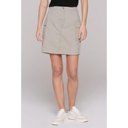 SOCCX Damen Sommerrock, beige, Gr. XL, Popeline, Material: 98% Baumwolle, 2% Elasthan, R&ouml;cke, mit Baumwolle