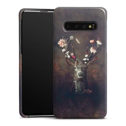 DeinDesign Galaxy S10 Handy Premium Case Smartphone Handyh&uuml;lle Schutzh&uuml;lle gl&auml;nzend Reindeer Flowers Rehe Premium Case