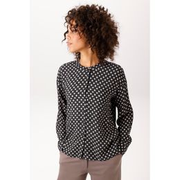 Aniston CASUAL Damen Hemdbluseanthrazit, beige, Gr. 46, bedruckt, gepunktet, Web, Obermaterial: 100% Viskose, Blusen, mit fantasievollen Tupfen