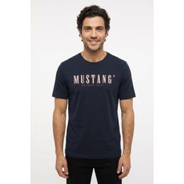 Mustang Herren T-Shirt "MU-Alex"schwarz saphire, Gr. XL, bedruckt, Jersey, Obermaterial: 100% Baumwolle, Shirts, plakativ bedruckt
