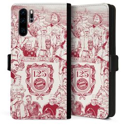 DeinDesign Huawei P30 Pro Handy Klapph&uuml;lle Handyh&uuml;lle aus Kunst Leder schwarz Flip Case Official Licensed Product Fcb 125 Jahre Fc Bayern M&uuml;nchen Sideflip mit 