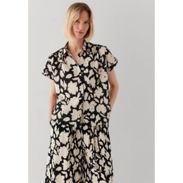 Mavi Damen Klassische Bluse "SHORT SLEEVE WOVEN SHIRT"stroke print, Gr. S, Jacquardmuster, 83% Baumwolle, 17% Leinen, Blusen, Bluse kurzarm