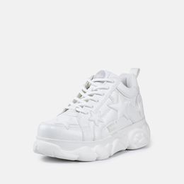 Buffalo Damen Plateausneaker "CLD CORIN STARS", Gr. 37wei&szlig;, Lederimitat, Schuhe, Schn&uuml;rschuh, Chunky-Sneaker mit Sternen-Applikation