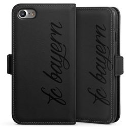 DeinDesign iPhone SE (2020) Handy Klapph&uuml;lle Handyh&uuml;lle aus Kunst Leder schwarz Flip Case Fc Bayern M&uuml;nchen Fcb Official Licensed Product Sideflip mit Lasche