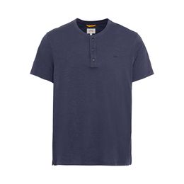 Camel Active Herren T-Shirtnight blau, Gr. L, unifarben, Jersey, Obermaterial: 100% Baumwolle, Shirts, mit Henley Ausschnitt