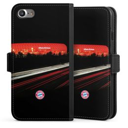 DeinDesign iPhone 8 Handy Klapph&uuml;lle Handyh&uuml;lle aus Kunst Leder schwarz Flip Case Fc Bayern M&uuml;nchen Fcb Stadium Sideflip mit Lasche