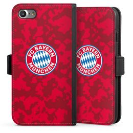 DeinDesign iPhone SE (2020) Handy Klapph&uuml;lle Handyh&uuml;lle aus Kunst Leder schwarz Flip Case Camouflage Fc Bayern M&uuml;nchen Fcb Sideflip mit Lasche
