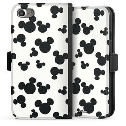 DeinDesign iPhone SE (2020) Handy Klapph&uuml;lle Handyh&uuml;lle aus Kunst Leder schwarz Flip Case Mickey Mouse Official Licensed Product Disney Sideflip mit Lasche