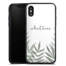 DeinDesign iPhone X Handy Silikon H&uuml;lle Case schwarz Handyh&uuml;lle Water Colour Jungle Palm Tree