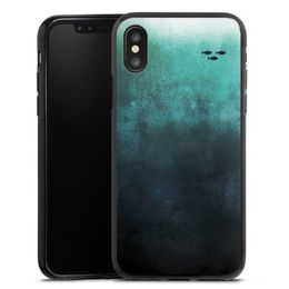 DeinDesign iPhone X Handy Silikon H&uuml;lle Case schwarz Handyh&uuml;lle Turquoise Water Fish