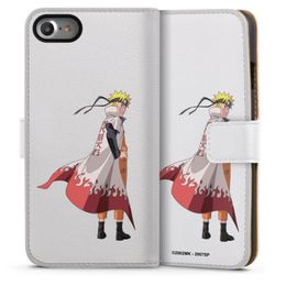 DeinDesign iPhone SE (2022) Handy Klapph&uuml;lle Handyh&uuml;lle aus Kunst Leder wei&szlig; Flip Case Sensei Naruto Shippuden Hokage Sideflip mit Lasche
