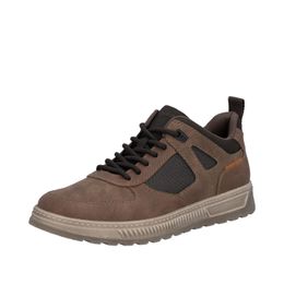 Rieker Herren Sneaker, Gr. 45braun, Lederimitat, Schuhe, Schn&uuml;rschuh, Halbschuh, Outdoorschuh mit gepolstertem Schaftrand