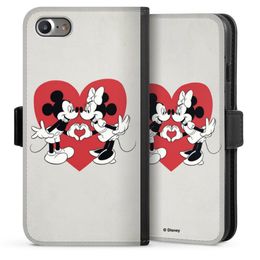 DeinDesign iPhone SE (2020) Handy Klapph&uuml;lle Handyh&uuml;lle aus Kunst Leder schwarz Flip Case Disney Heart Sideflip mit Lasche