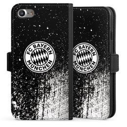 DeinDesign iPhone SE (2020) Handy Klapph&uuml;lle Handyh&uuml;lle aus Kunst Leder schwarz Flip Case Fcb Fc Bayern M&uuml;nchen Official Licensed Product Sideflip mit Lasche