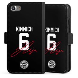 DeinDesign iPhone SE (2020) Handy Klapph&uuml;lle Handyh&uuml;lle aus Kunst Leder schwarz Flip Case Kimmich Fc Bayern M&uuml;nchen Fcb Sideflip mit Lasche