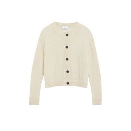 comma, COMMA Damen Strickjackealmond, Gr. 40, unifarben, Strick, Obermaterial: 46% Polyamid, 27% Alpaka, 27% Wolle, Strickjacken, mit Knopfleiste und Wolle