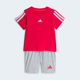 M&auml;dchen Trainingsanzug "ESSENTIALS KIDS -SET"power pink, wei&szlig;, Gr. 92, adidas Sportswear, Obermaterial: 100% Baumwolle, Sportanz&uuml;ge, f&uuml;r Babys,