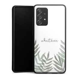 DeinDesign Galaxy A52s 5G Handy Premium Silikon H&uuml;lle Handyh&uuml;lle schwarz Case Water Colour Jungle Palm Tree Silikon Premium Case