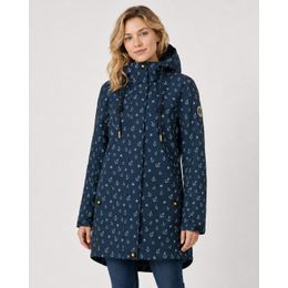ANKERGLUT Damen Funktionsjacke "Friesennerz Ankerglutschein II Regenmantel, Longjacket"navy, Gr. 40, 100% Polyester, Jacken, auch in Gro&szlig;en Gr&ouml;&szlig;en