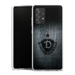 DeinDesign Galaxy A52s 5G Handy Silikon H&uuml;lle Case wei&szlig; Handyh&uuml;lle Vintage Sg Dynamo Dresden Official Licensed Product Silikon Case