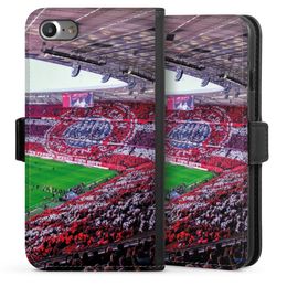 DeinDesign iPhone SE (2020) Handy Klapph&uuml;lle Handyh&uuml;lle aus Kunst Leder schwarz Flip Case Stadium Fcb Fc Bayern M&uuml;nchen Sideflip mit Lasche