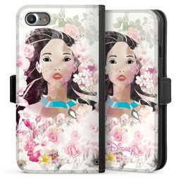 DeinDesign iPhone SE (2020) Handy Klapph&uuml;lle Handyh&uuml;lle aus Kunst Leder schwarz Flip Case Disney Official Licensed Product Pocahontas Sideflip mit Lasche