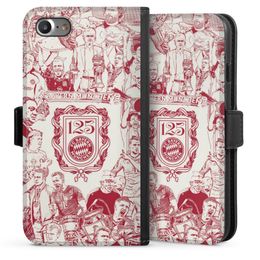 DeinDesign iPhone SE (2020) Handy Klapph&uuml;lle Handyh&uuml;lle aus Kunst Leder schwarz Flip Case Fcb 125 Jahre Fc Bayern M&uuml;nchen Official Licensed Product Sideflip mit 