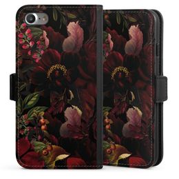 DeinDesign iPhone SE (2020) Handy Klapph&uuml;lle Handyh&uuml;lle aus Kunst Leder schwarz Flip Case Meadow Flowers Utart Sideflip mit Lasche