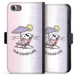 DeinDesign iPhone SE (2020) Handy Klapph&uuml;lle Handyh&uuml;lle aus Kunst Leder schwarz Flip Case Snoopy Official Licensed Product Peanuts Sideflip mit Lasche