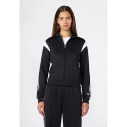 Champion Damen Kapuzensweatjacke "SPORTWEAR TRACK TOP Slim Fit"nbk, wht, Gr. M, Obermaterial: 50% Baumwolle, 43% Polyester, 7% Elasthan, Sweatjacken,
