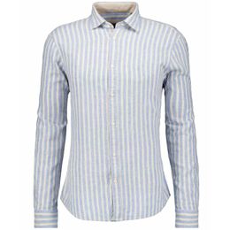 Ragman Herren Henleyshirtblaugrau, Gr. XL, Popeline, 55% Leinen 45% Viskose, Shirts