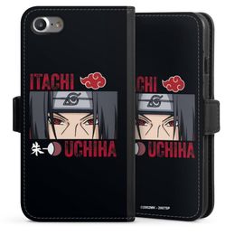 DeinDesign iPhone SE (2020) Handy Klapph&uuml;lle Handyh&uuml;lle aus Kunst Leder schwarz Flip Case Manga Itachi Uchiha Naruto Shippuden Sideflip mit Lasche