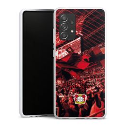 DeinDesign Galaxy A52s 5G Handy Silikon H&uuml;lle Case wei&szlig; Handyh&uuml;lle Official Licensed Product Bayer 04 Leverkusen Merchandise Silikon Case