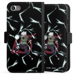 DeinDesign iPhone SE (2020) Handy Klapph&uuml;lle Handyh&uuml;lle aus Kunst Leder schwarz Flip Case Kakashi Naruto Shippuden Official Licensed Product Sideflip mit Lasche