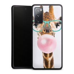 DeinDesign Galaxy S20 FE 5G Handy Premium Silikon H&uuml;lle Handyh&uuml;lle schwarz Case Giraffe Animals Glasses Silikon Premium Case