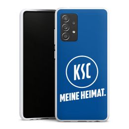 DeinDesign Galaxy A52s 5G Handy Silikon H&uuml;lle Case wei&szlig; Handyh&uuml;lle Karlsruher Sc Statement Ksc Silikon Case