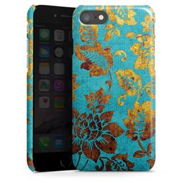 DeinDesign iPhone SE (2022) Handy Premium Case Smartphone Handyh&uuml;lle Schutzh&uuml;lle gl&auml;nzend Flowers Ornament Vintage Premium Case
