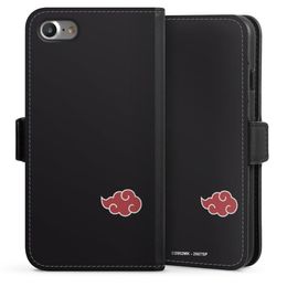 DeinDesign iPhone SE (2020) Handy Klapph&uuml;lle Handyh&uuml;lle aus Kunst Leder schwarz Flip Case Akatsuki Official Licensed Product Naruto Shippuden Sideflip mit Lasche