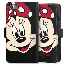 DeinDesign iPhone SE (2020) Handy Klapph&uuml;lle Handyh&uuml;lle aus Kunst Leder schwarz Flip Case Minnie Mouse Official Licensed Product Disney Sideflip mit Lasche