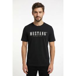 Mustang Herren T-Shirt "MU-Alex"schwarz, Gr. XL, bedruckt, Jersey, Obermaterial: 100% Baumwolle, Shirts, plakativ bedruckt