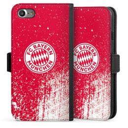 DeinDesign iPhone SE (2020) Handy Klapph&uuml;lle Handyh&uuml;lle aus Kunst Leder schwarz Flip Case Fcb Official Licensed Product Fc Bayern M&uuml;nchen Sideflip mit Lasche
