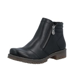 Rieker Damen Stiefelette, Gr. 40schwarz, Lederimitat, Schuhe, Klassik-Boots, Casual-Stiefelette mit zwei Rei&szlig;verschl&uuml;ssen