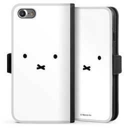 DeinDesign iPhone 8 Handy Klapph&uuml;lle Handyh&uuml;lle aus Kunst Leder schwarz Flip Case Dick Bruna Rabbit Miffy Sideflip mit Lasche