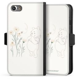 DeinDesign iPhone SE (2020) Handy Klapph&uuml;lle Handyh&uuml;lle aus Kunst Leder schwarz Flip Case Disney Winnie The Pooh Bee Sideflip mit Lasche